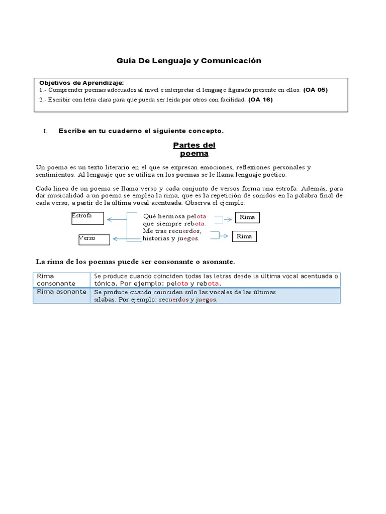 Len - Guia - Los Poemas 0 - 29 de Septiembre | PDF | Poesía | Rima