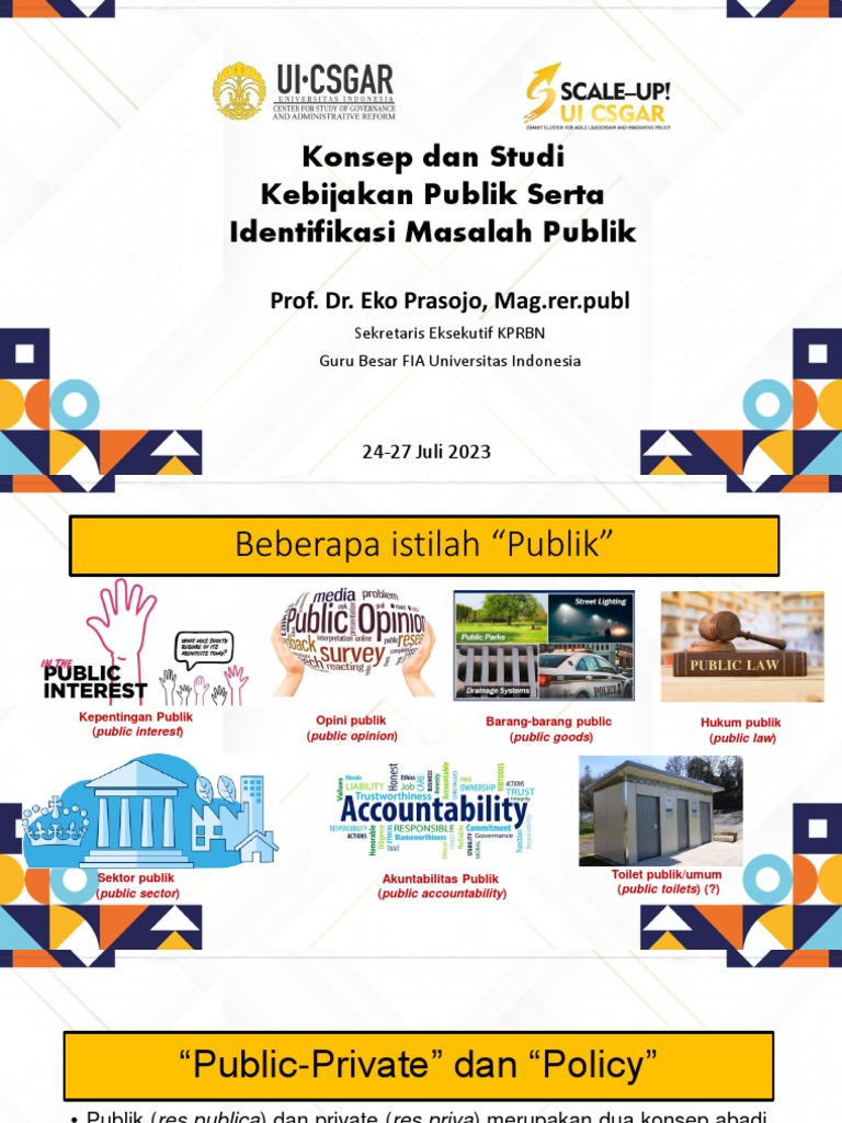 Konsep Dan Studi Kebijakan Publik Serta Identifikasi Masalah Publik - Pelatihan AK Juli (Prof ...