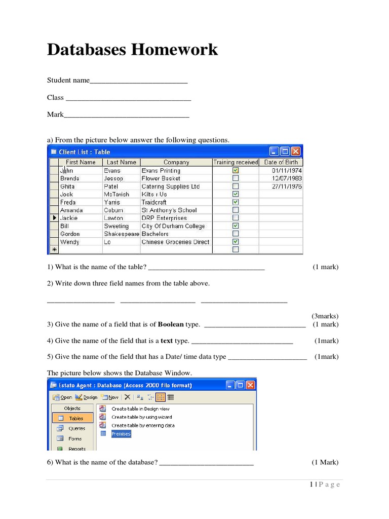 Databases Special Homework | PDF | Databases | Table (Database) Databases Special Homework | PDF | Databases | Table (Database)