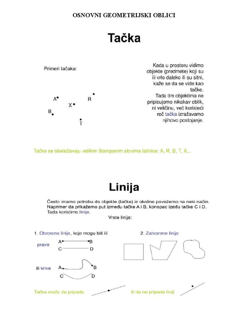 Osnovni Geometrijski Oblici | PDF