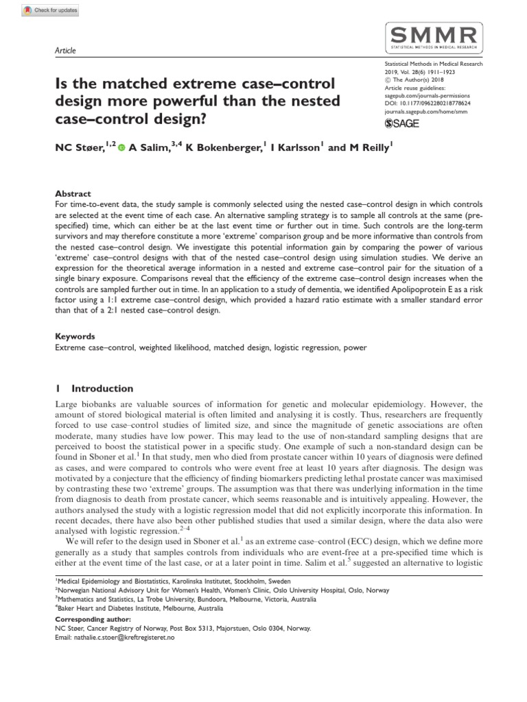 Is The Matched Extreme Case-Control Design More Powerful Than The ...