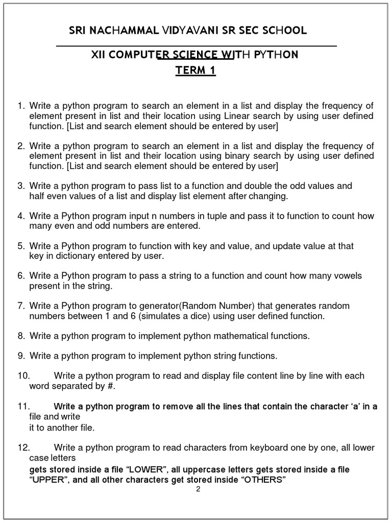 Xii CS Practical Programs 2023 - 2024 | PDF | Queue (Abstract Data Type ... Xii CS Practical Programs 2023 - 2024 | PDF | Queue (Abstract Data Type ...