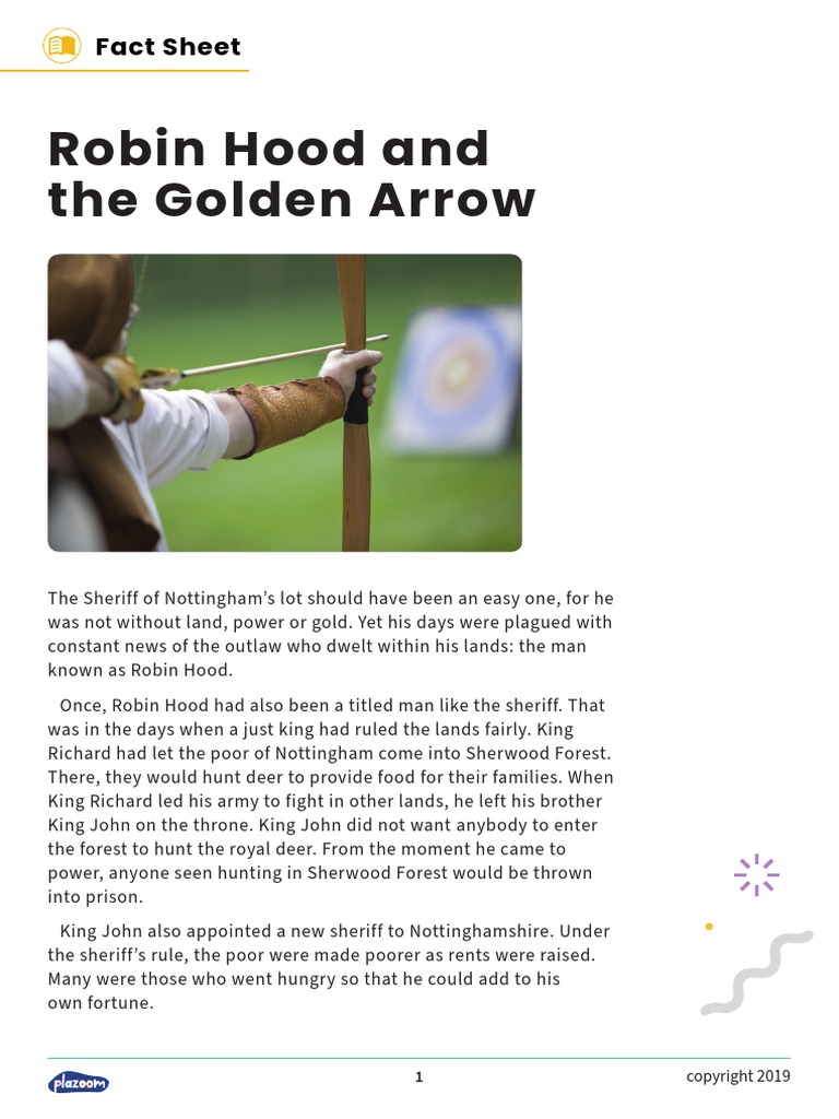 22.06.20 Comprehension Text | PDF | Robin Hood | Archery