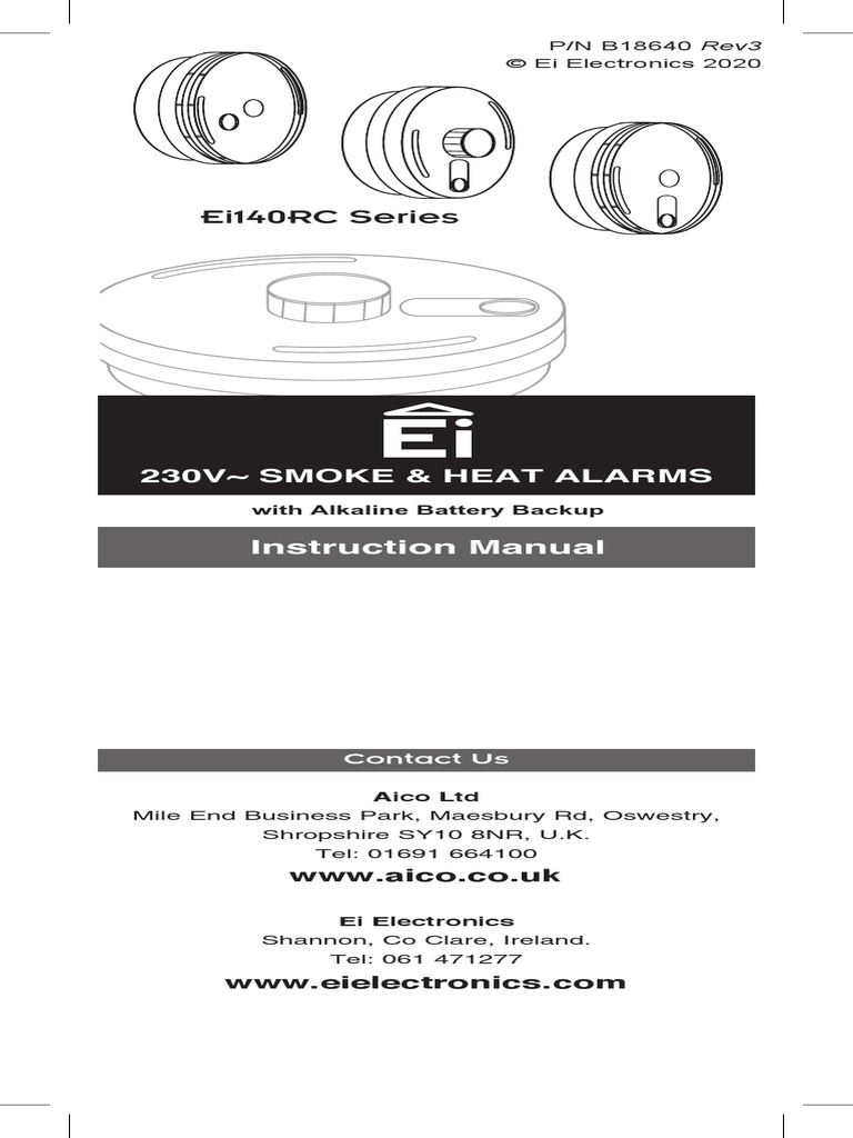 Ei140RC Smoke & Heat Alarm Manual | PDF | Traffic Light | Fires