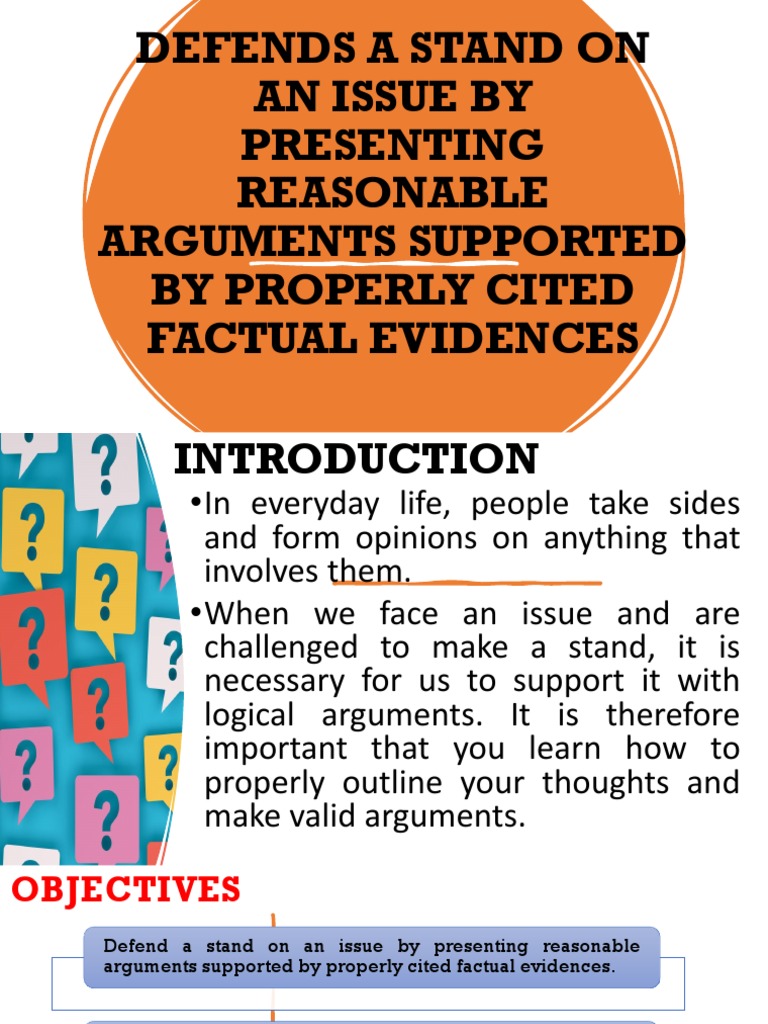 Lesson 62ND Q Stand On Argument by Reasonable Arguments | PDF | Fallacy ...