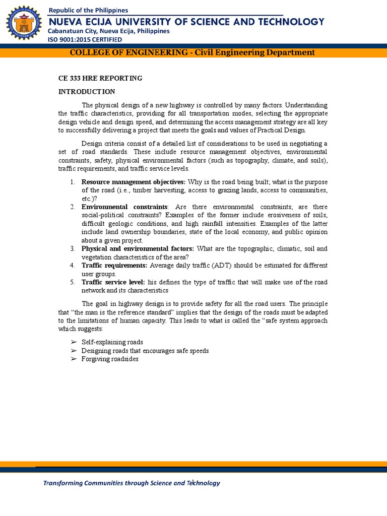 Report Highway Engineering | PDF | Concrete | Road