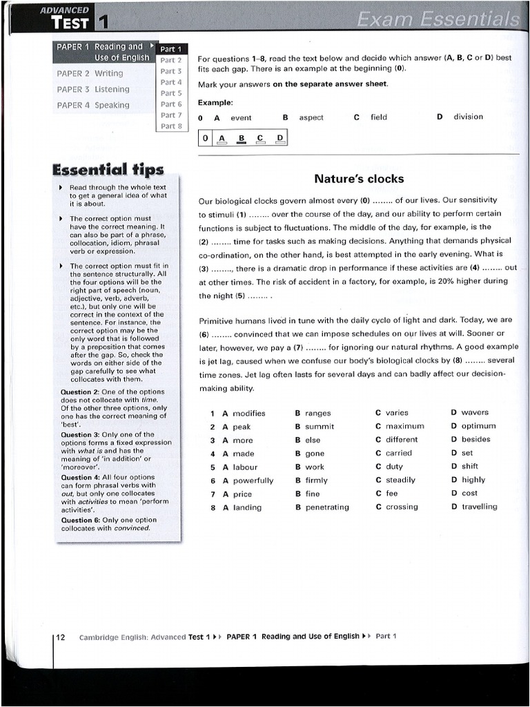 1-1 Week 1 (With Tips) c1 Advanced | PDF