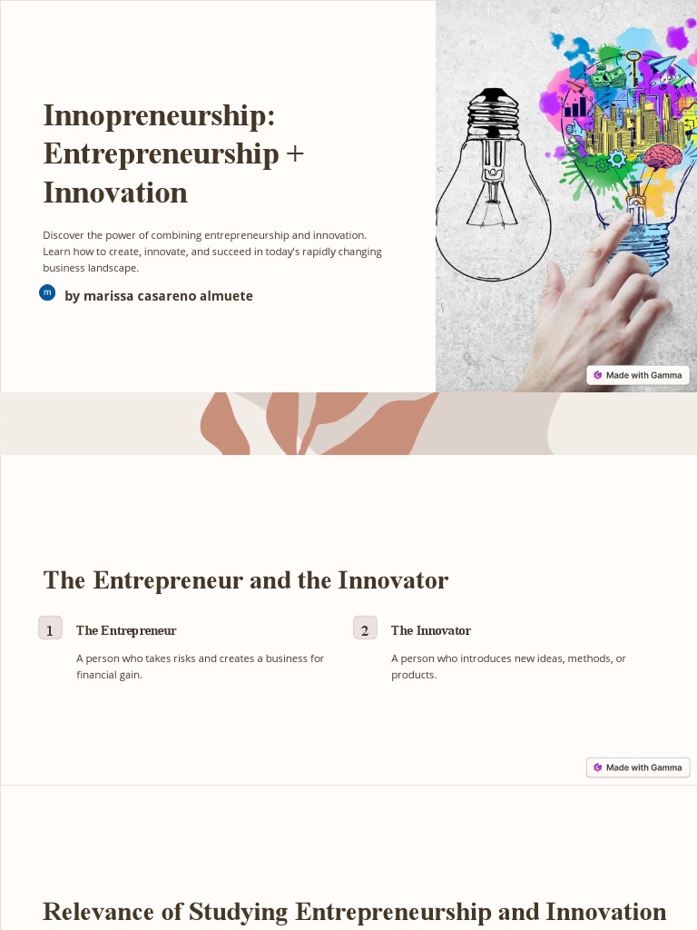Innopreneurship | PDF | Entrepreneurship | Innovation