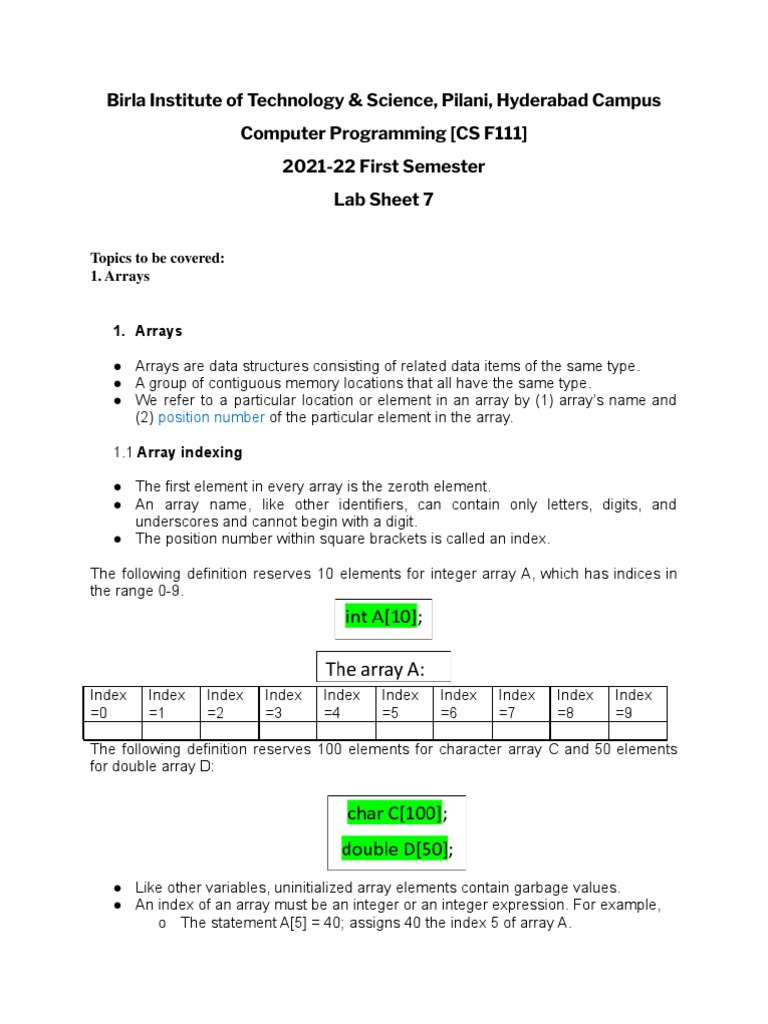 Arrays Pdf Pointer Computer Programming String Computer Science