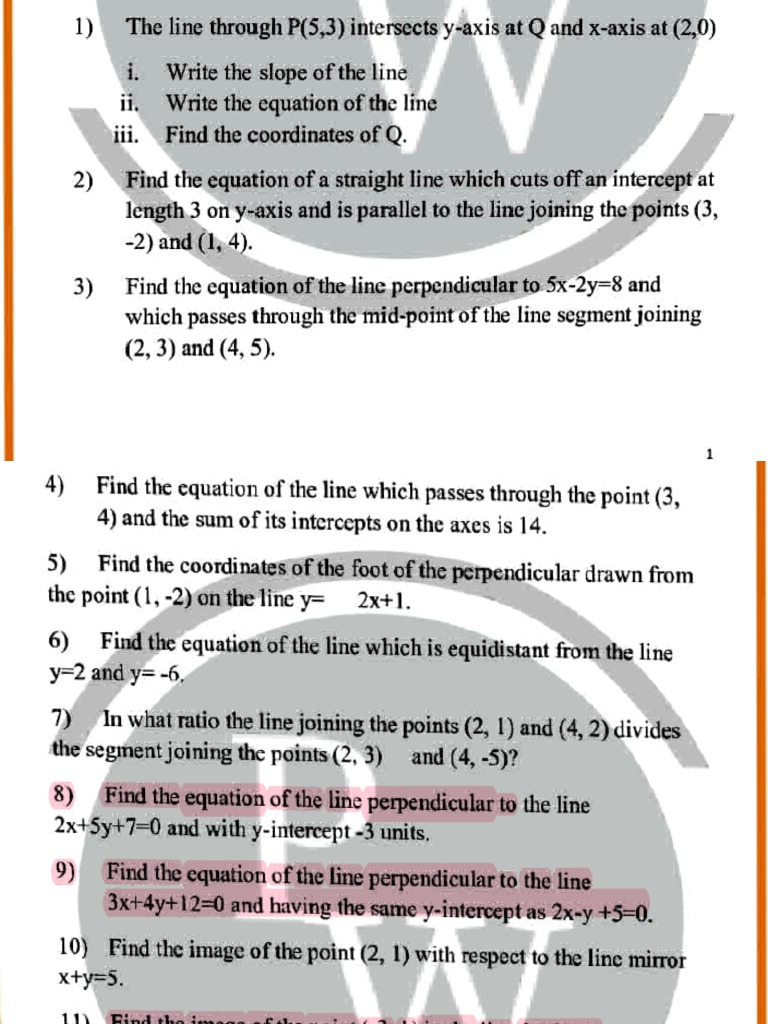 Stright Line Test | PDF | Cartesian Coordinate System | Line (Geometry)