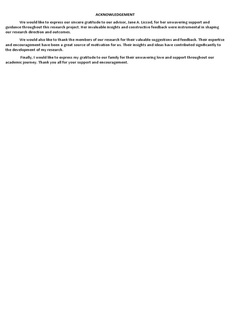 Acknowledgement | PDF