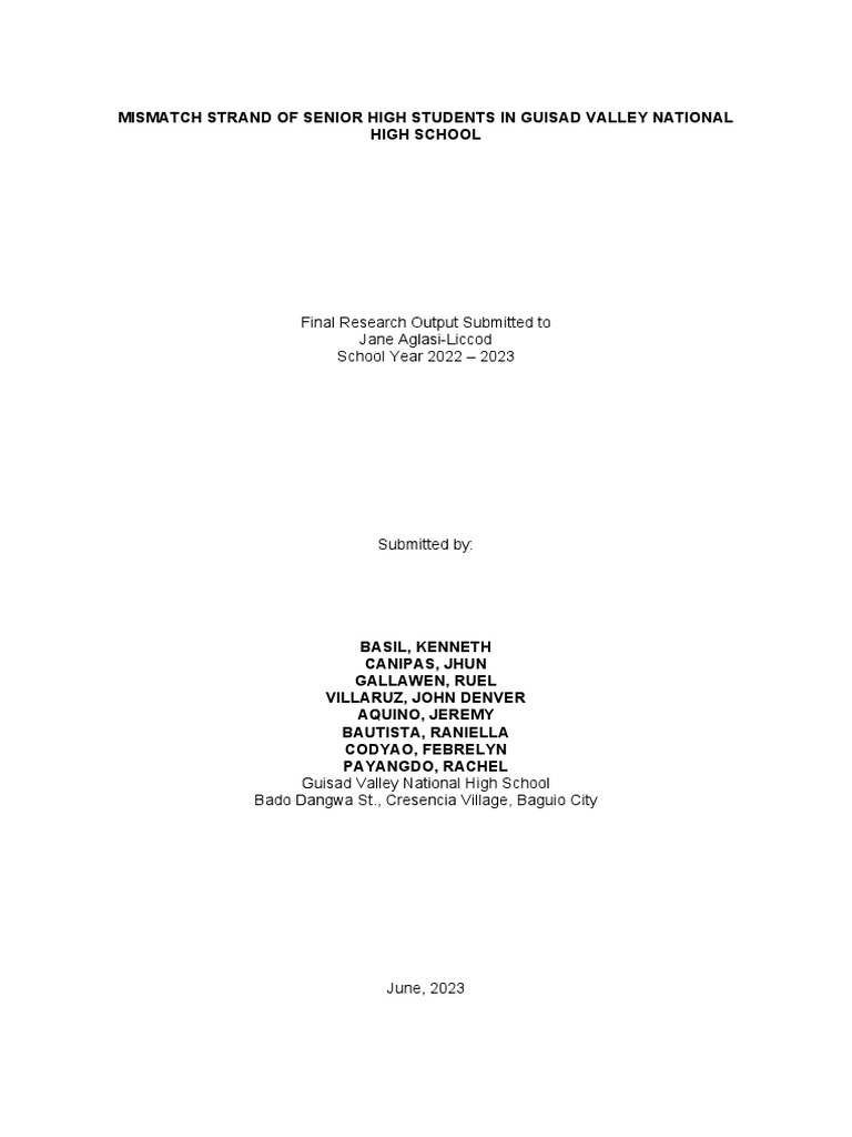 Jv Mismatch Strand Pdf