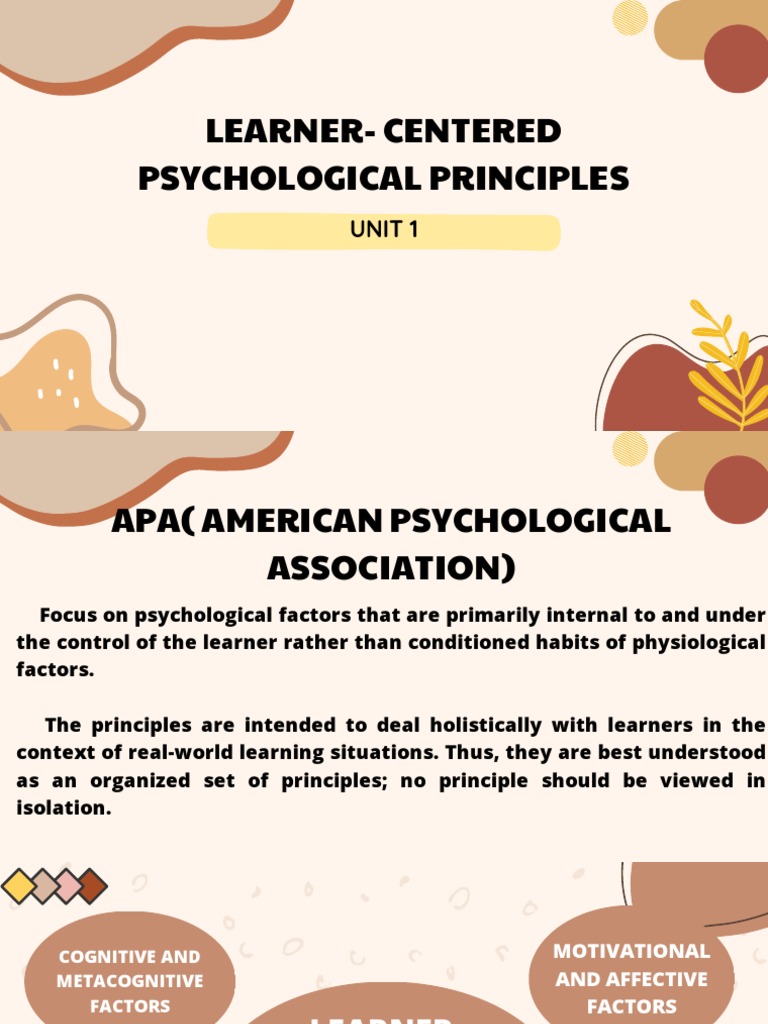 14 Learners Psychological Principles | PDF | Learning | Educational ...