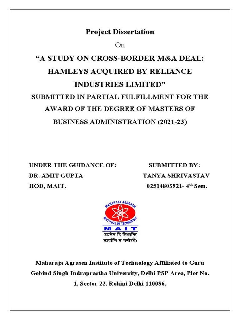 Front Pages Dissertation | PDF | Thesis