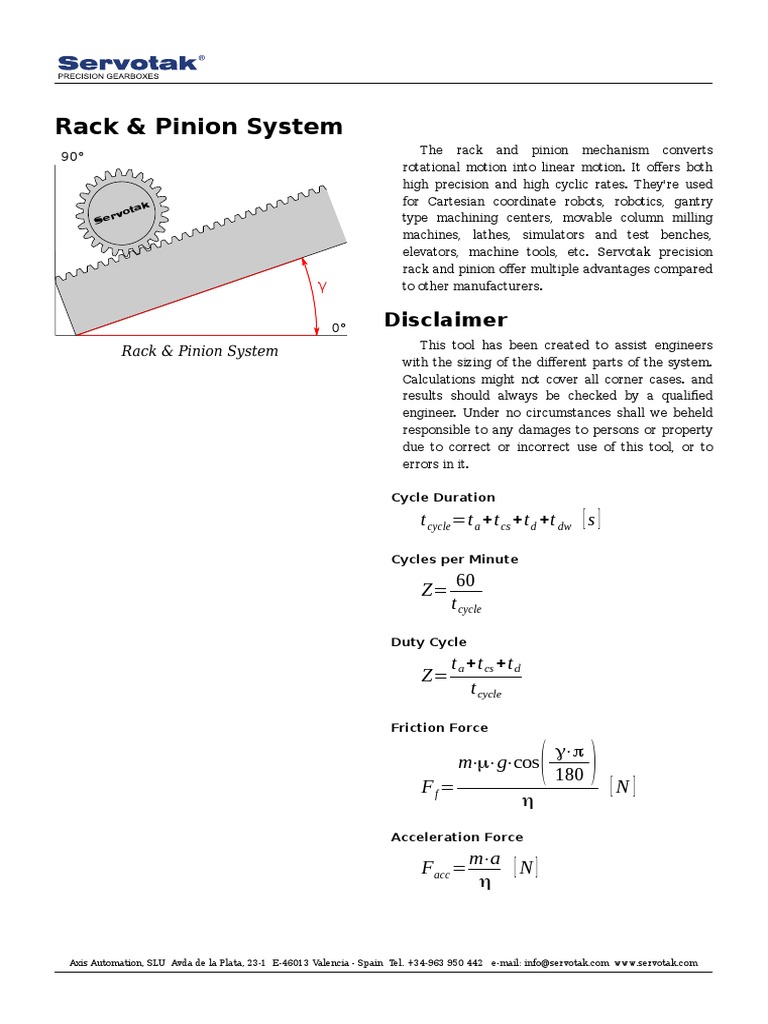 Help Engineering Calculator Racknpinion | PDF | Torque | Force