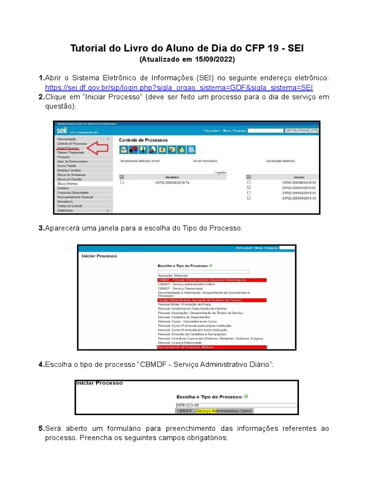 Tutorial Livro Do Aluno de Dia - CFP 19 SEI | PDF | Livros