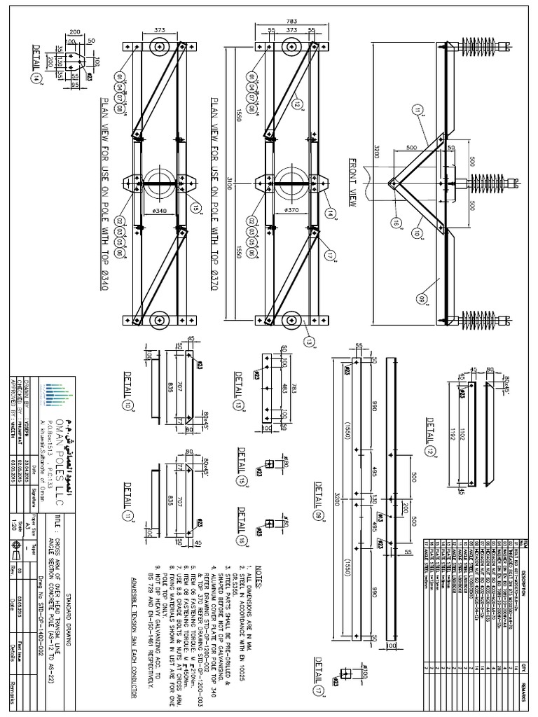 Angle Section Cross Arm Arrangement | PDF