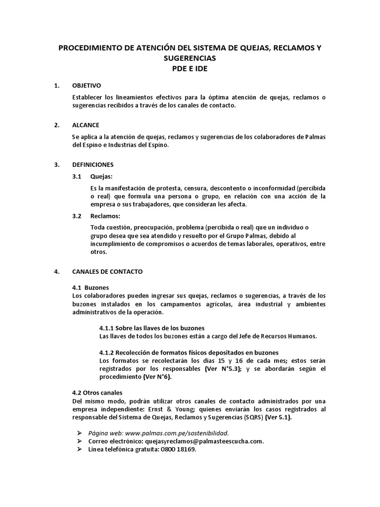 Procedimiento de Atencion de Quejas | PDF | Gestión de recursos humanos | Business
