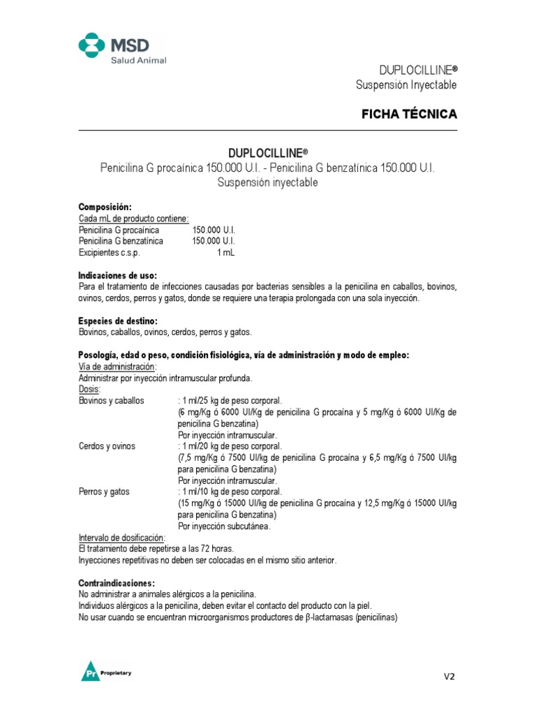 Duplocilline 01.2018 v2 | PDF | Penicilina | Farmacología