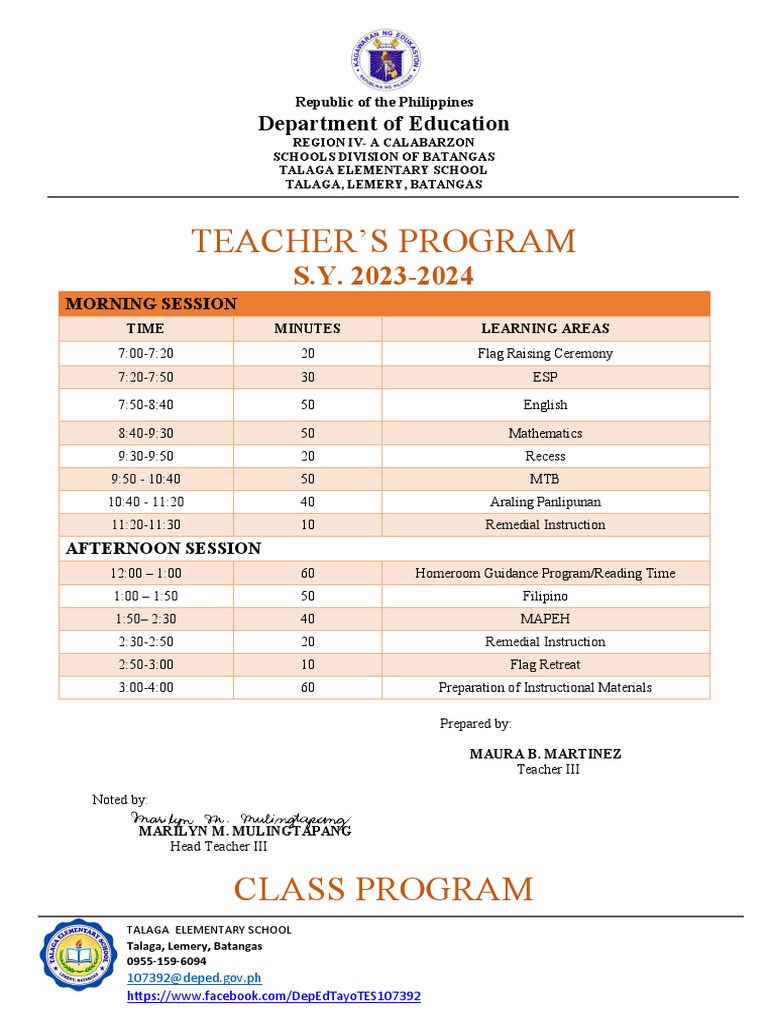 Ii MBM Class Program | PDF | Educational Organizations | Educational Institutions