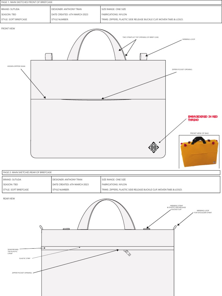 Teckpack Briefcase - 230404 | PDF | Seam (Sewing) | Textiles