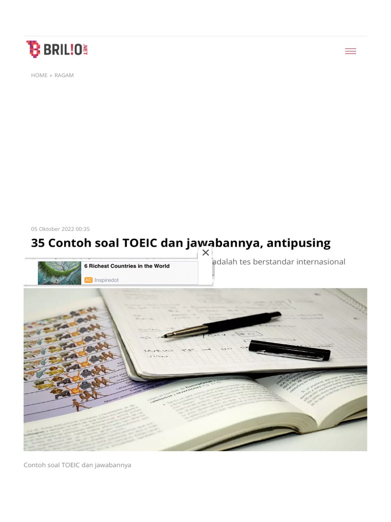 35 Contoh Soal TOEIC Dan Jawabannya, Antipusing | PDF