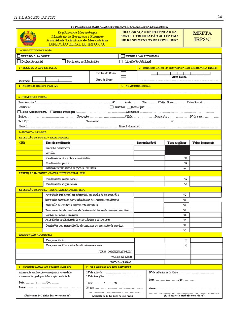 MRFTA IRPSC - Retenção Na Fonte | PDF | Impostos | Economias