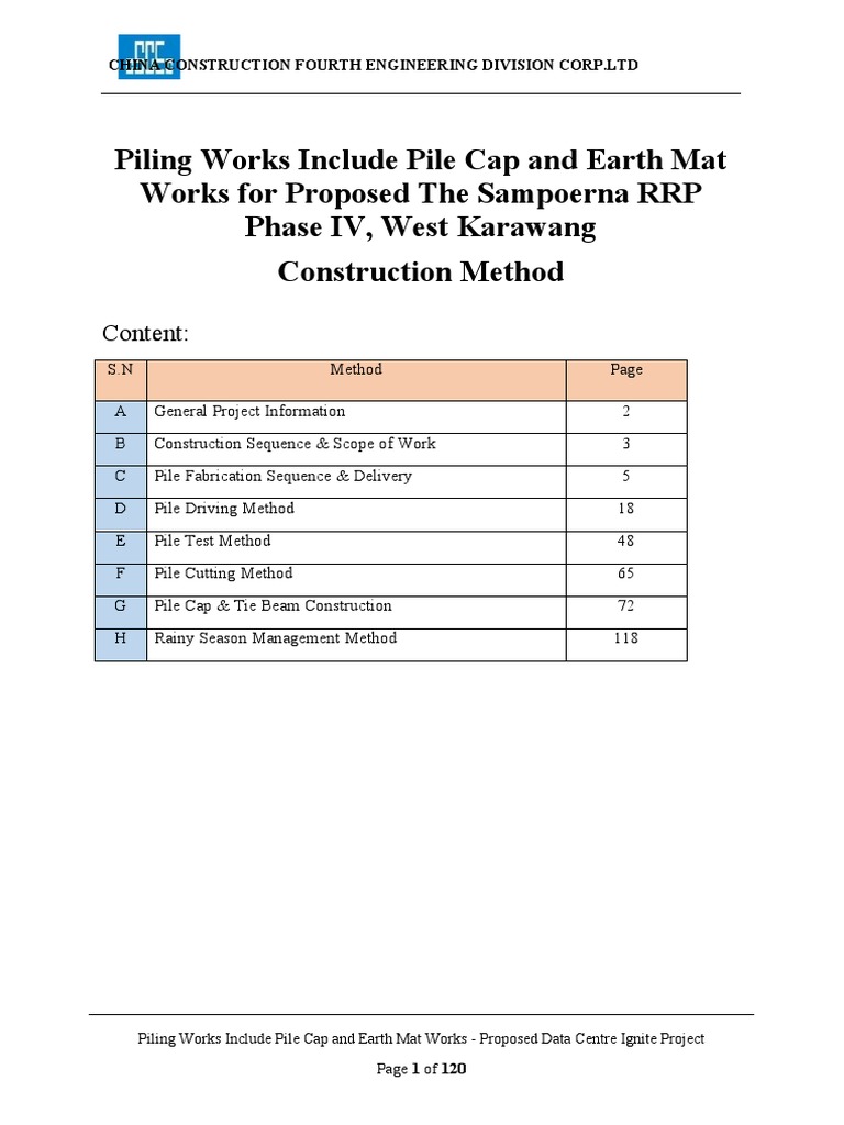 Piling Method | PDF | Deep Foundation | Concrete