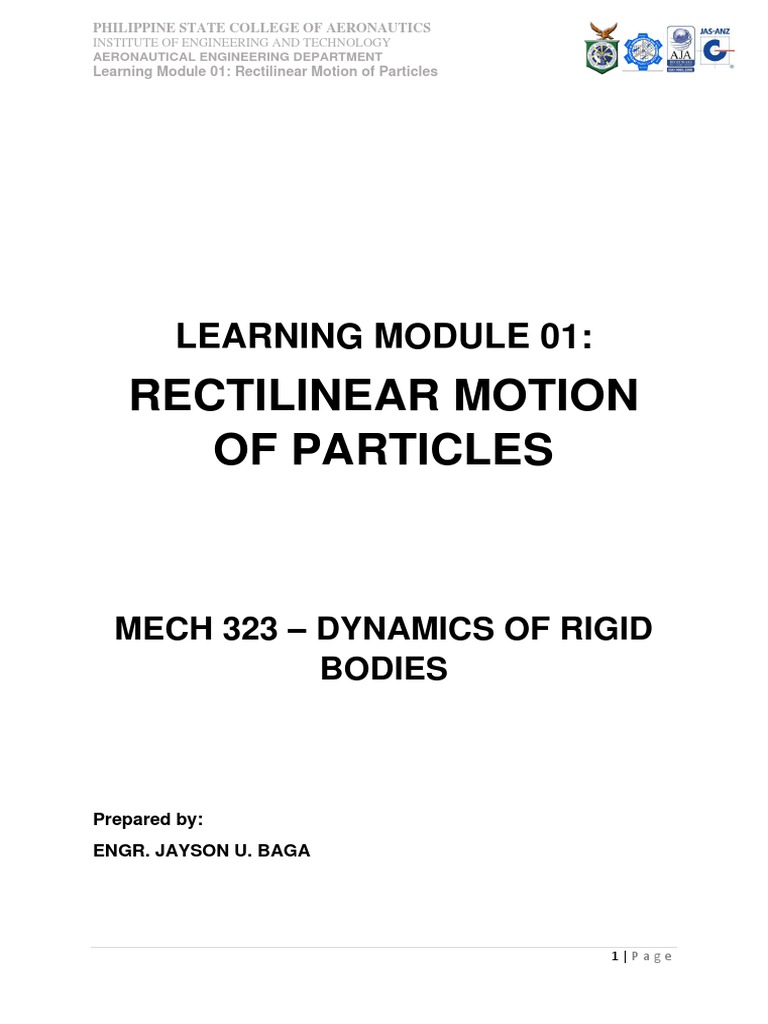 MECH 323 PRELIM MODULE No. 01 | PDF | Acceleration | Force