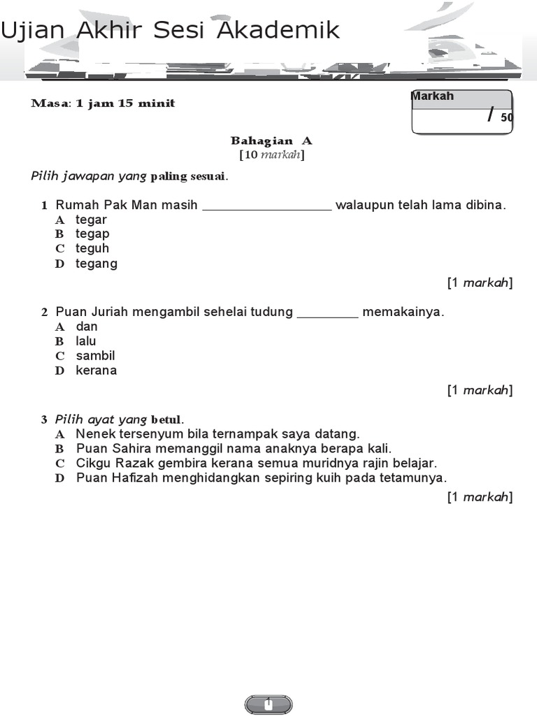 Bahasa Melayu Th5 UASA | PDF