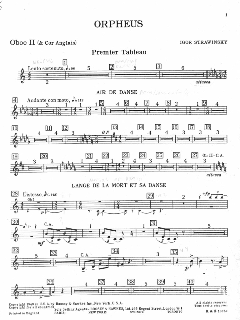 Orpheus - Stravinsky - Ob2 e C.Ing | PDF