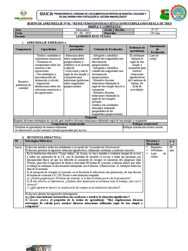 3°-Sesion 1 y 2-Eda 5 | PDF