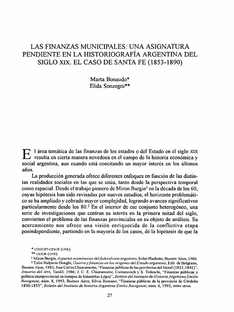 Bonaudo Sonsogni Finanzas Municipales | PDF