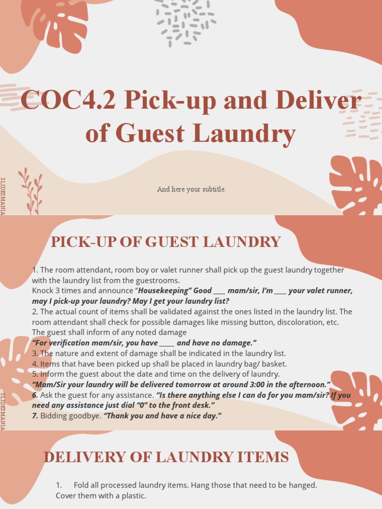 Guest Laundry Pickup and Delivery Guide | PDF | Lifestyle