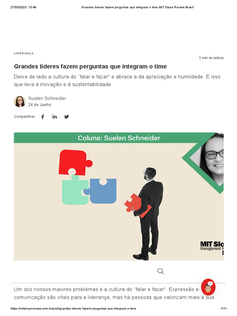 Perguntas que Integram Times de Liderança | PDF | Liderança | Ciências ...