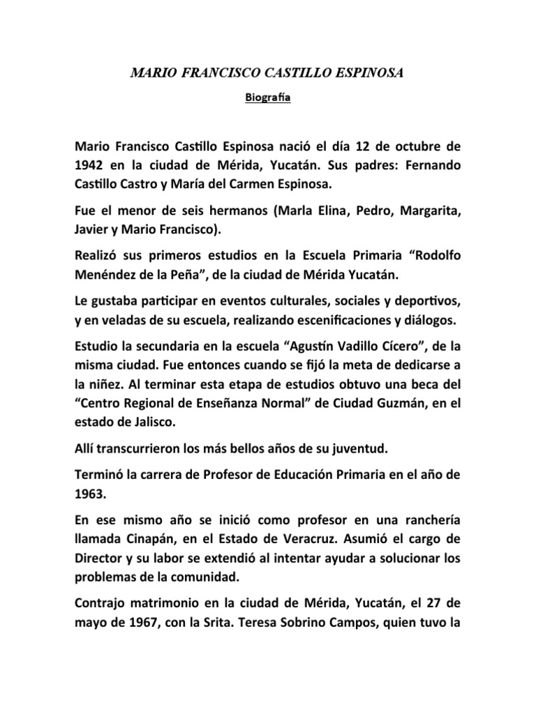 Mario Francisco Castillo Espinosa | PDF