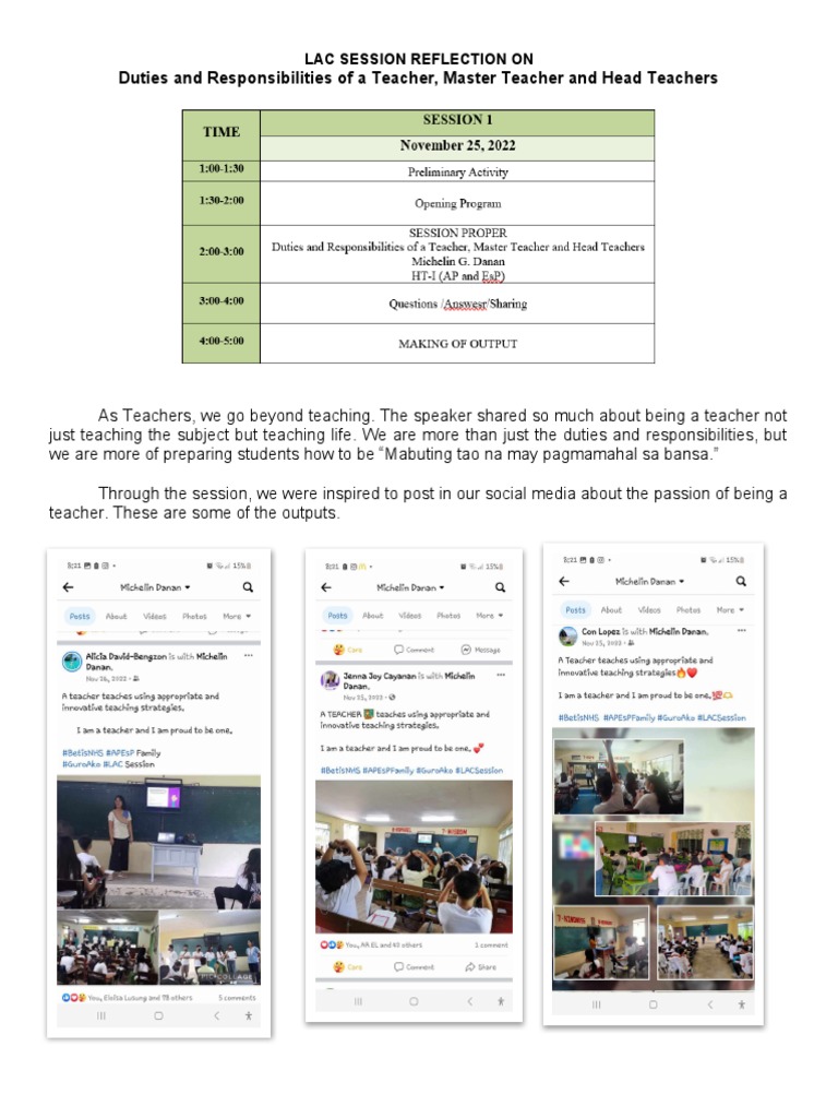Lac Session Reflection Notes Pdf Educational Technology Teachers