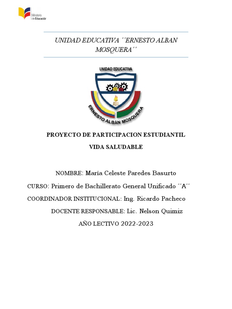 Proyecto de Vida Saludable Ppe | PDF