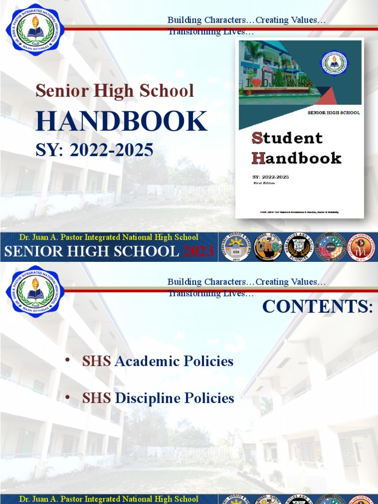 SHS Handbook 2022-2025 Overview | PDF | Justice | Crime & Violence