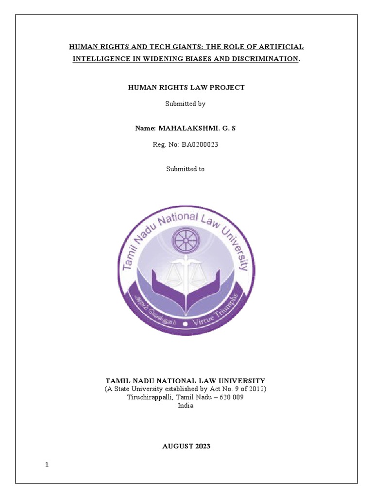 Human Rights Project | PDF | Artificial Intelligence | Intelligence (AI ...