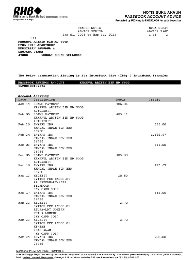 RHB Islamic Bank Berhad | PDF | Personal Finance | Private Sector