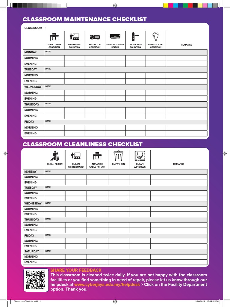 Classroom Checklist Printermarks | PDF