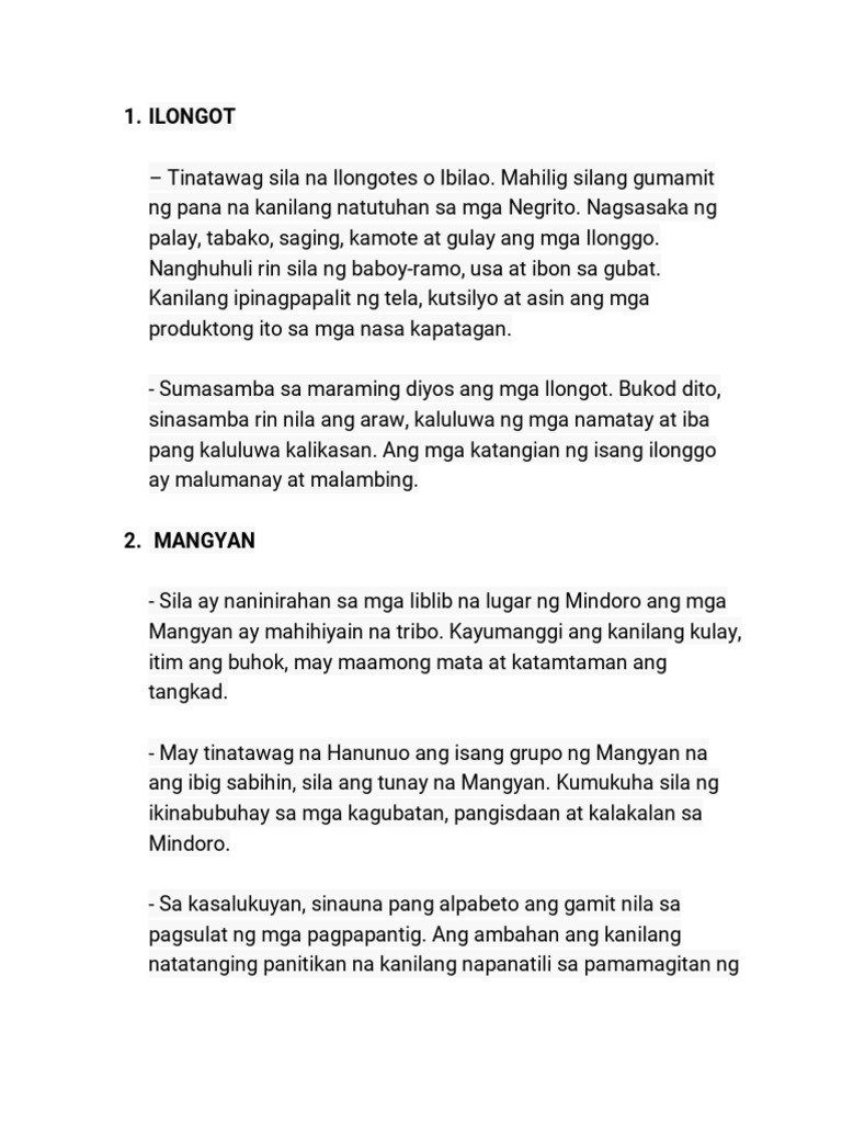 Ilongot | PDF