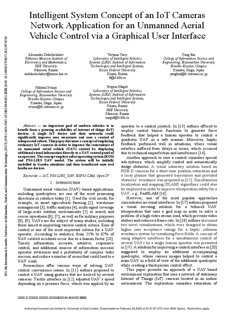 Intelligent System Concept of An IoT Cameras Network Application For An ...