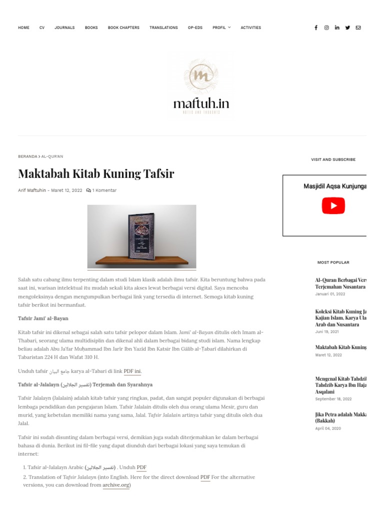 Maktabah Kitab Kuning Tafsir | PDF