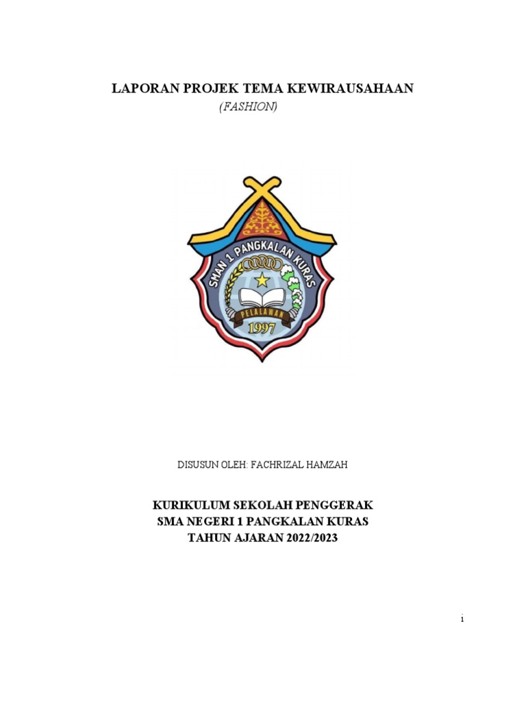 Sma LAPORAN - PROJEK - TEMA - KEWIRAUSAHAAN | PDF