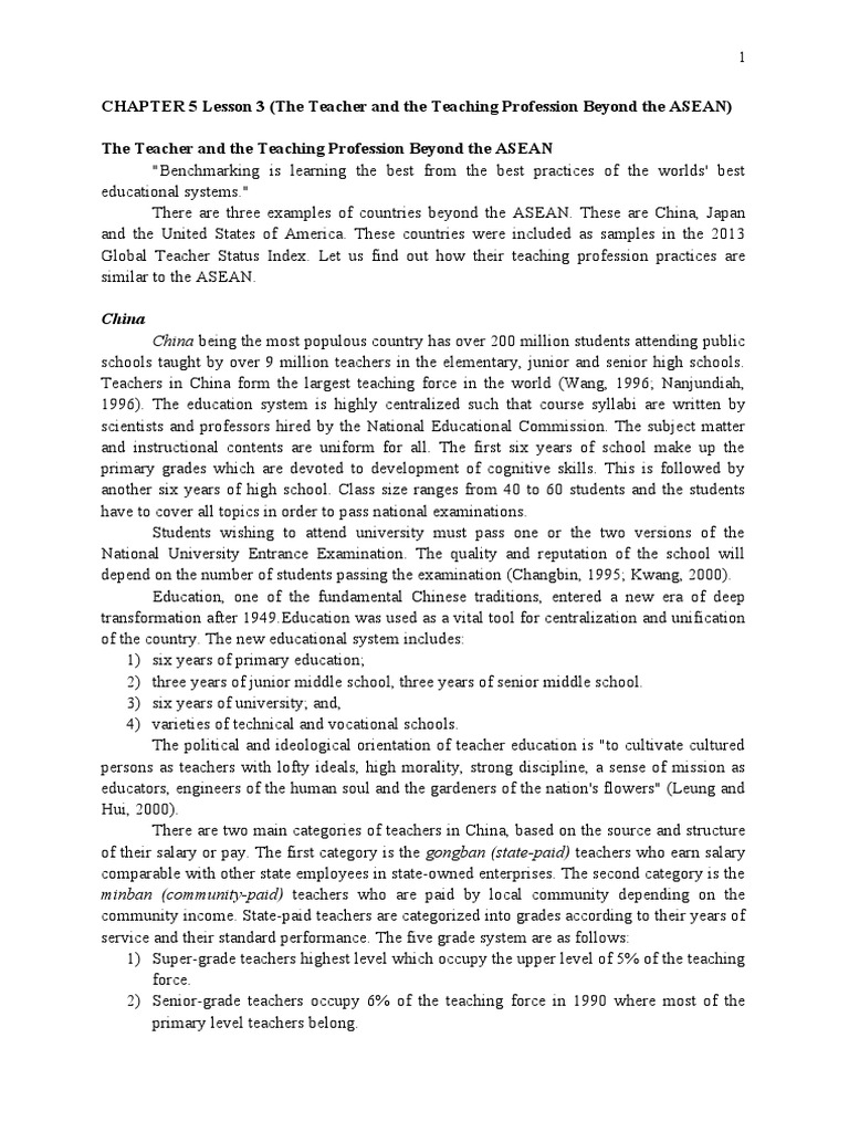 CHAPTER 5 Lesson 3 The Teacher and The Teaching Profession Beyond The ...