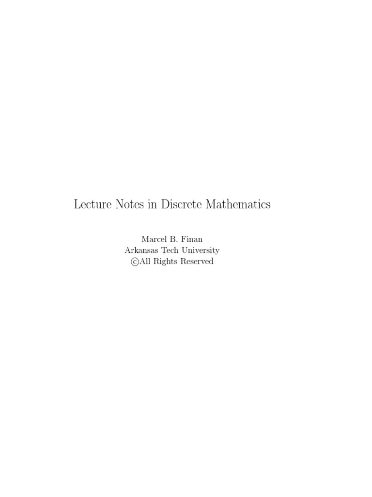 Lecture Notes in Discrete Mathematics Part 1 | PDF | Logic ...