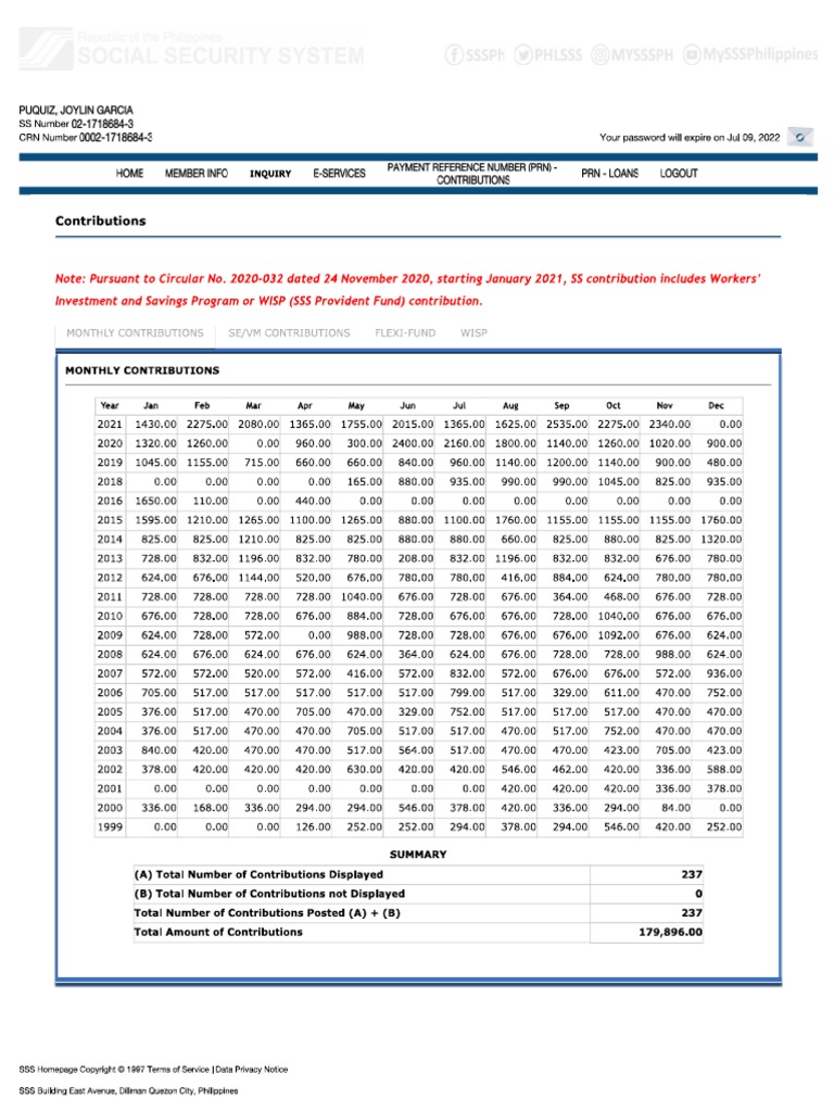 Sss Contribution 1 | PDF