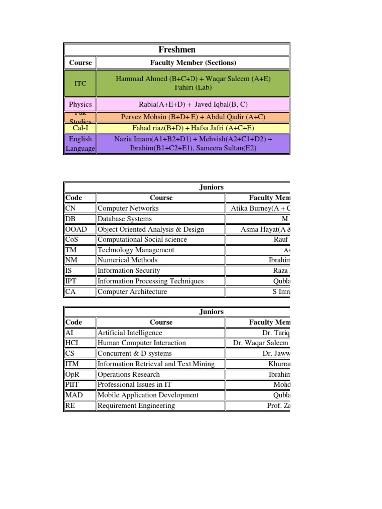 Time Table - Final Version | PDF